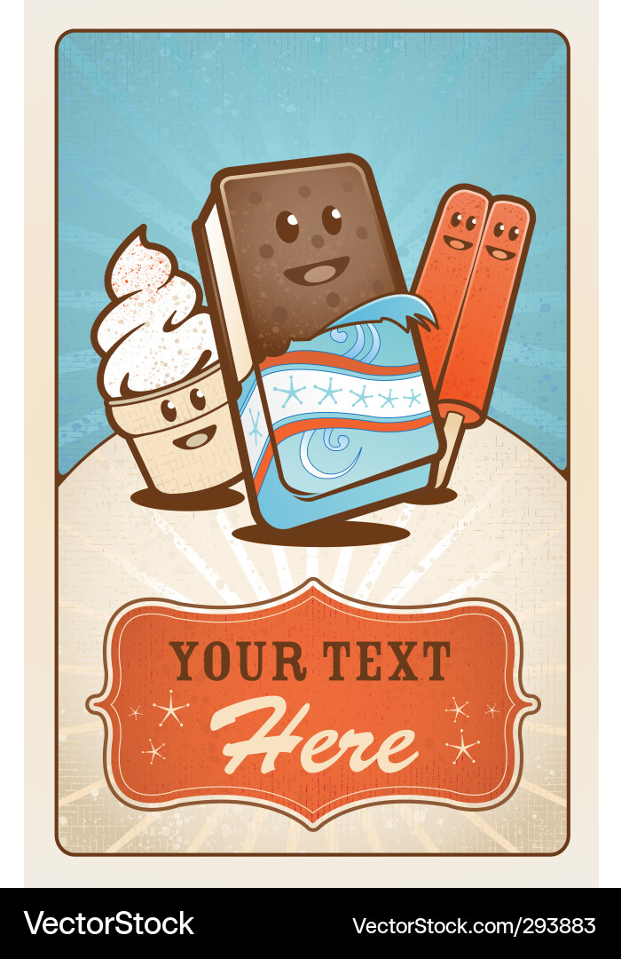Retro Ice Cream Poster Royalty Free Vector Image