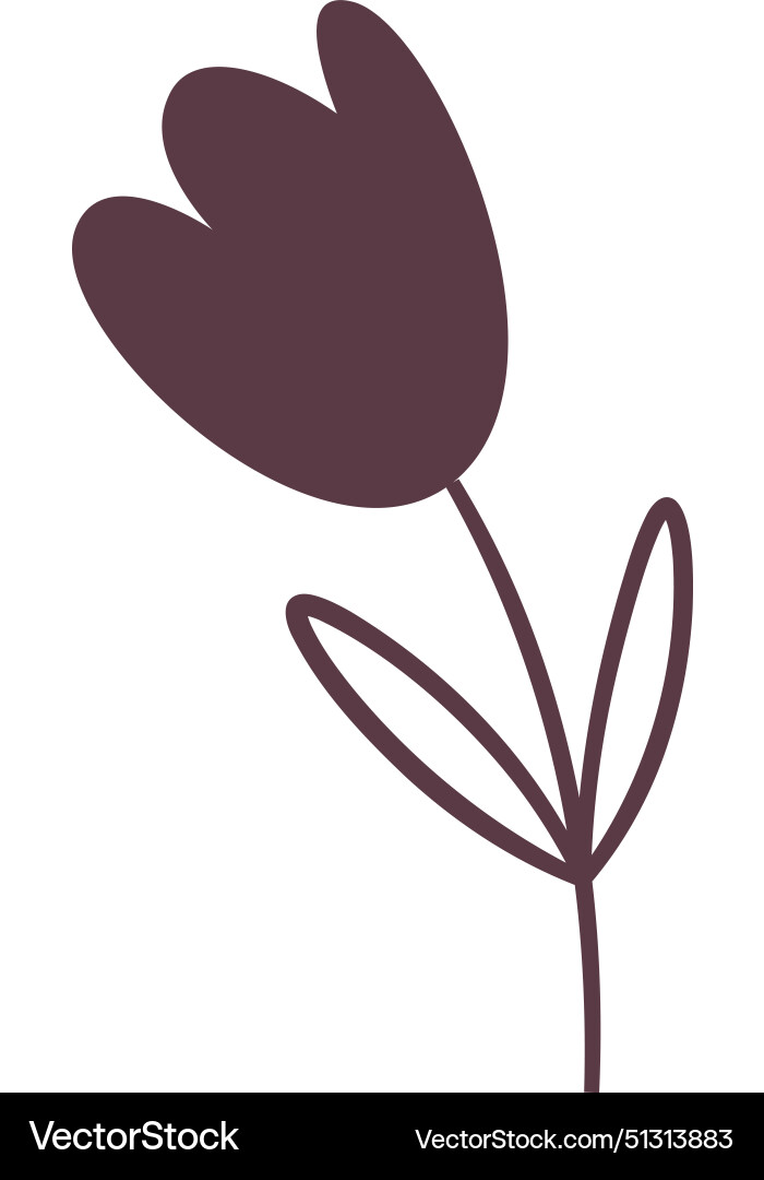 Tulip flower outline Royalty Free Vector Image