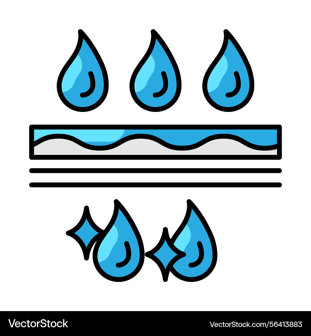 Water filtration icon aqua or liquid thin line Vector Image