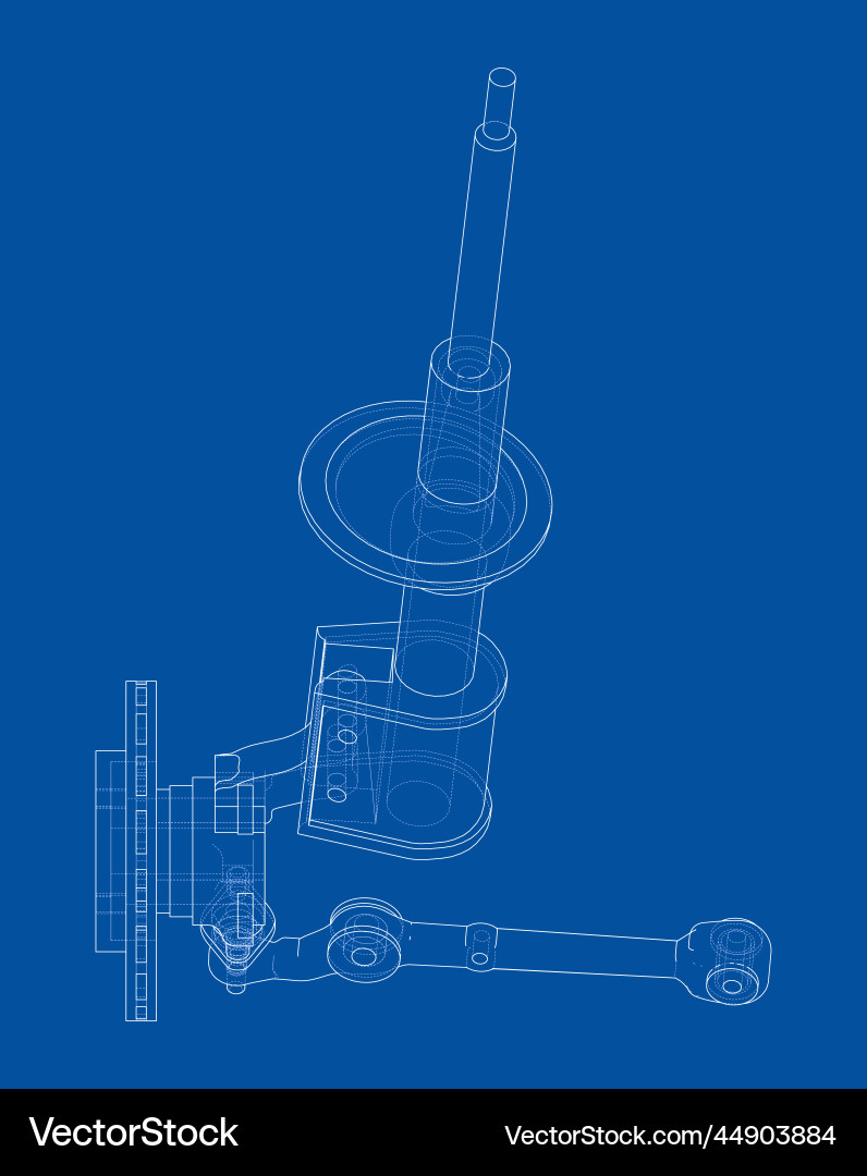 Car suspension with shock absorber Royalty Free Vector Image