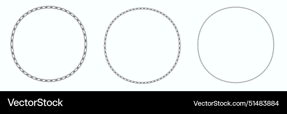 Circles from chains set round decoration Vector Image