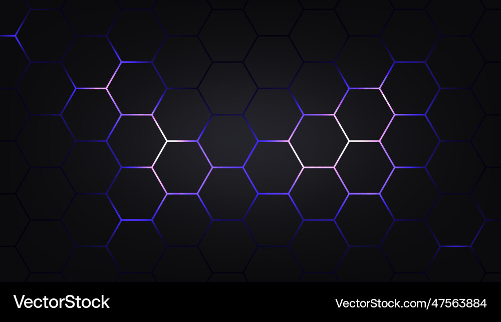 Electric glow hexagonal background Royalty Free Vector Image