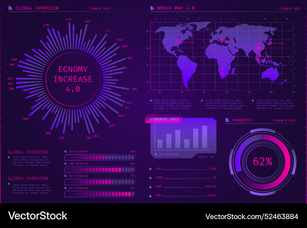 Futuristic technology infographic Royalty Free Vector Image