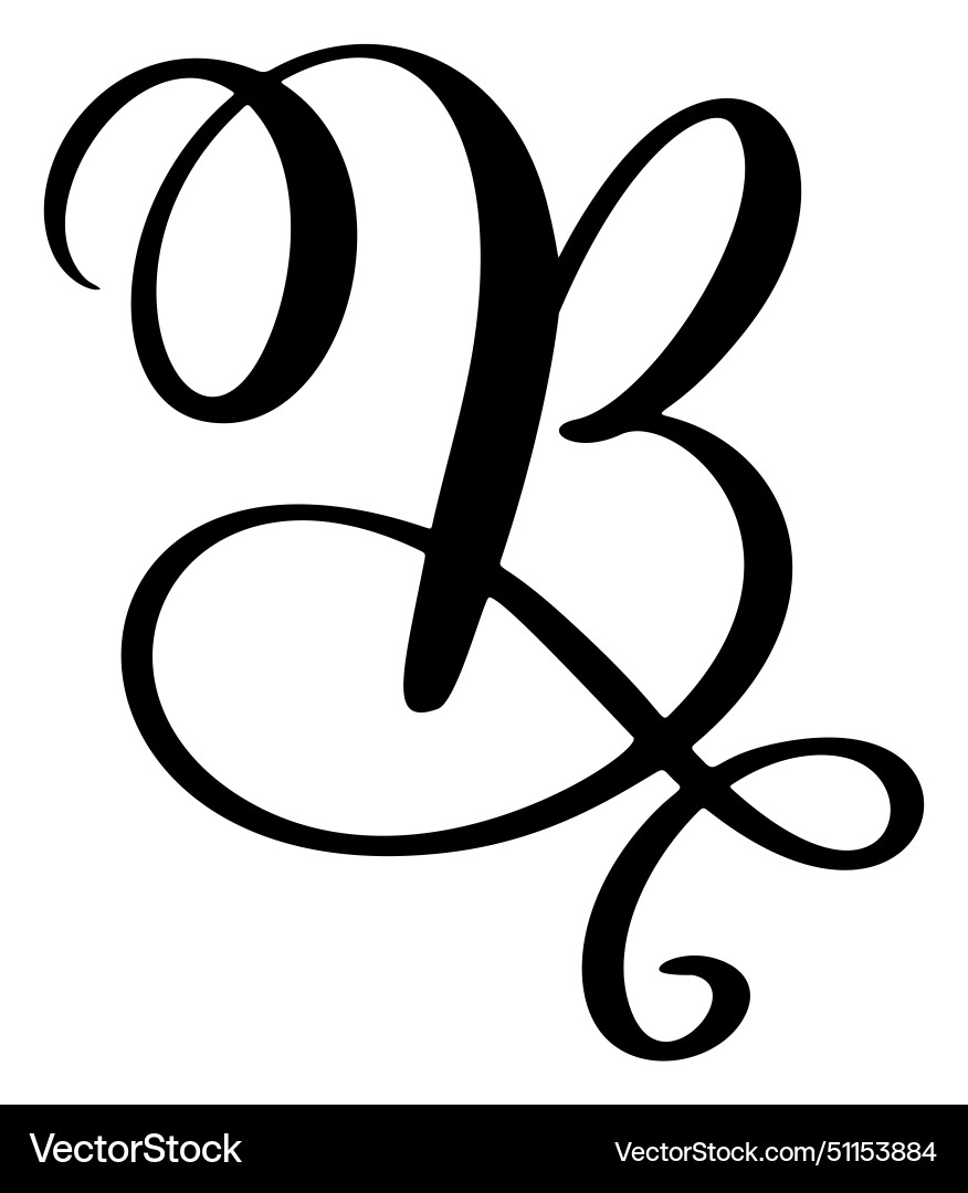 Hand drawn calligraphy letter b wedding Royalty Free Vector