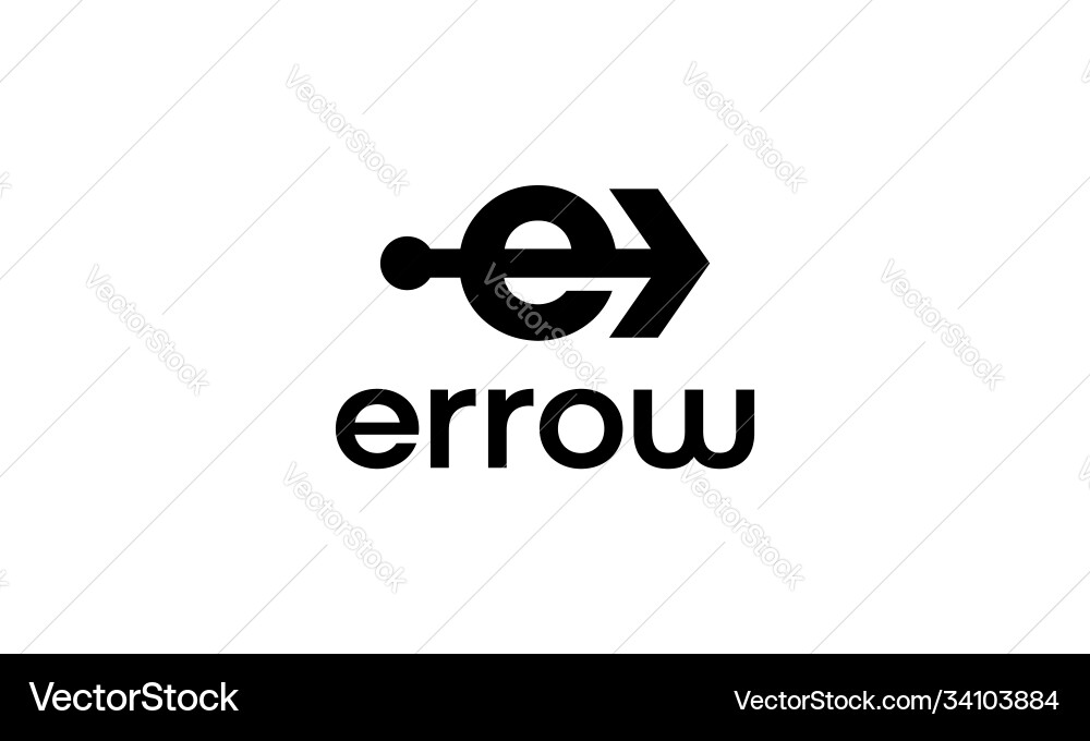 Initial letter e with arrow right logo Royalty Free Vector