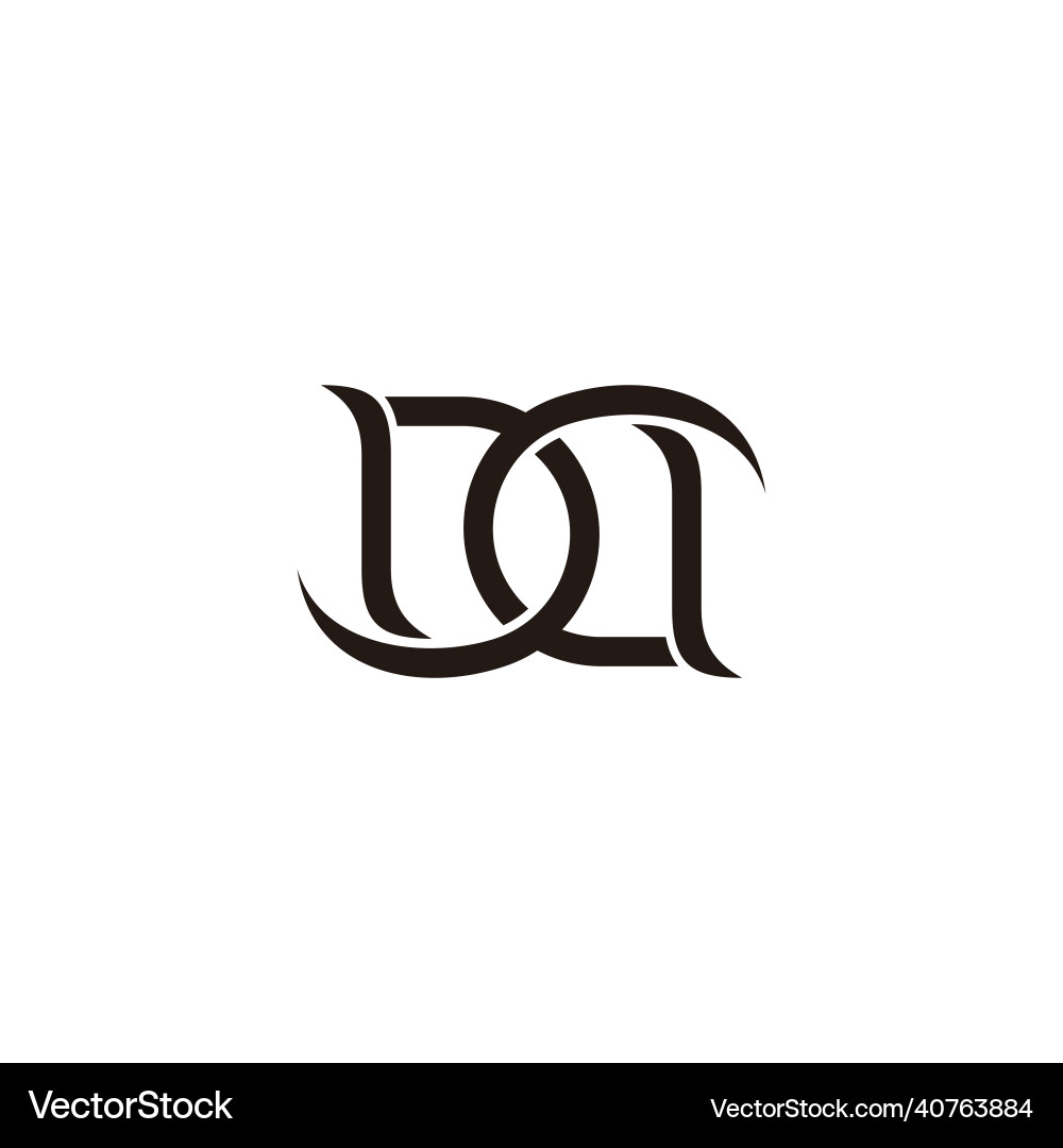 Letter da linked geometric curves flat logo Vector Image