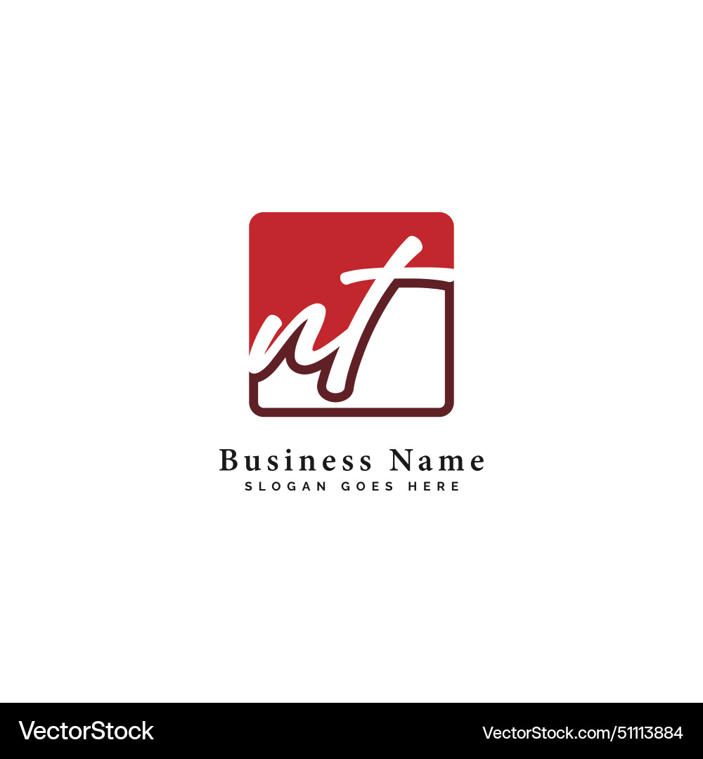 N t nt initial letter alphabet signature icon Vector Image