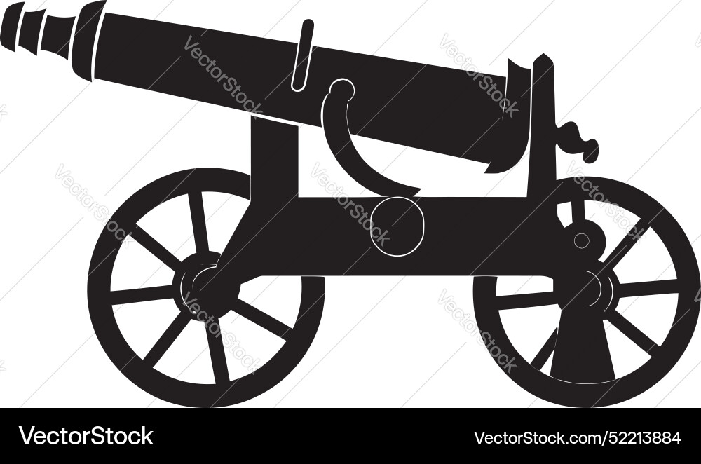 Sleek lethality black cannon symbolic Royalty Free Vector
