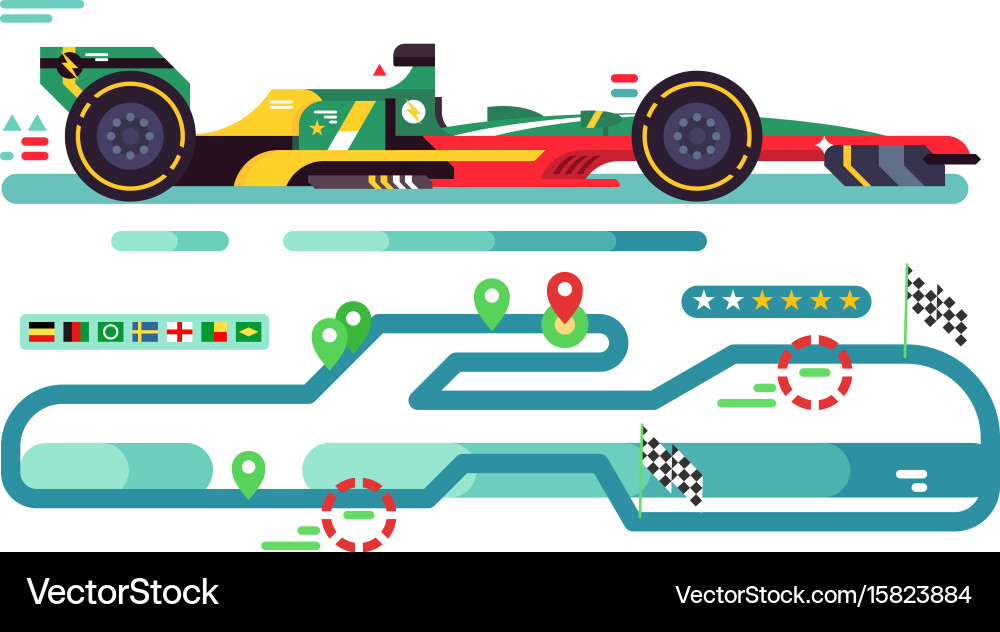 Sport car on track Royalty Free Vector Image - VectorStock