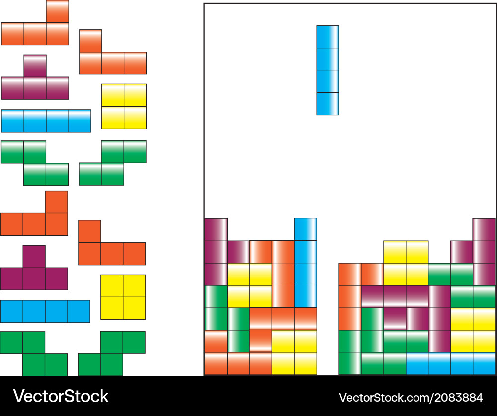 Tetris pieces Royalty Free Vector Image - VectorStock