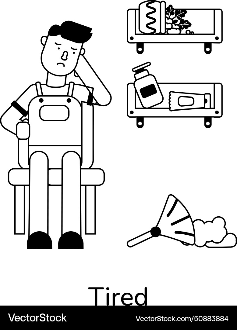 Tired Royalty Free Vector Image - VectorStock