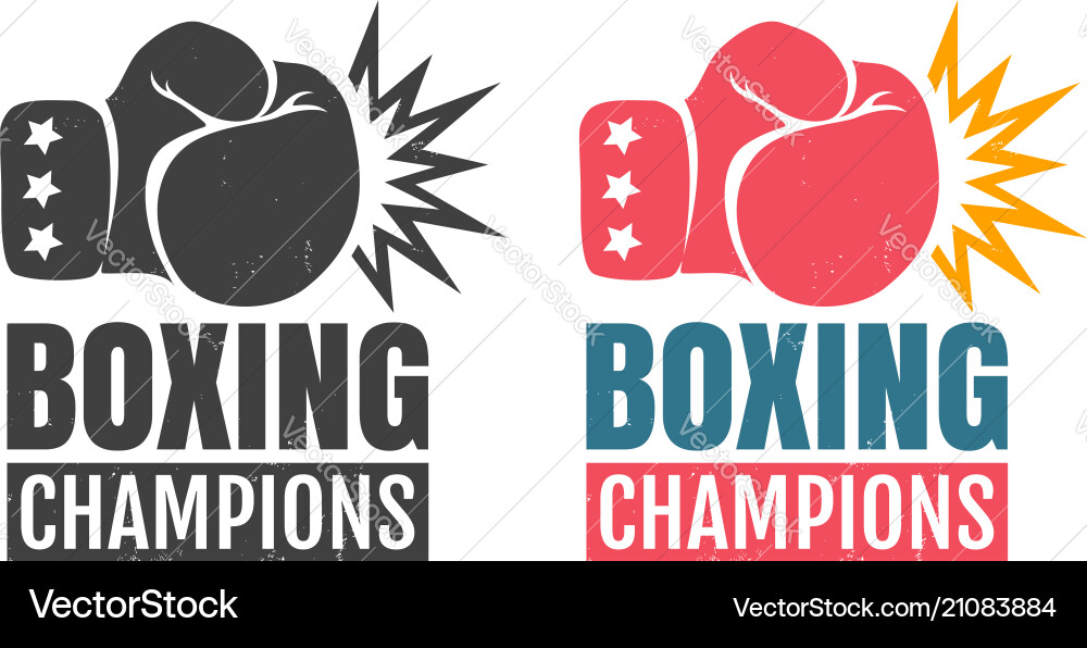 Vintage logo for boxing Royalty Free Vector Image