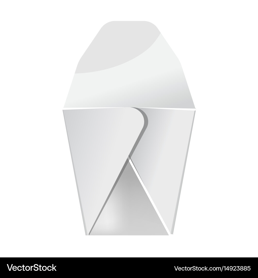 Blank white food paper container isolated Vector Image
