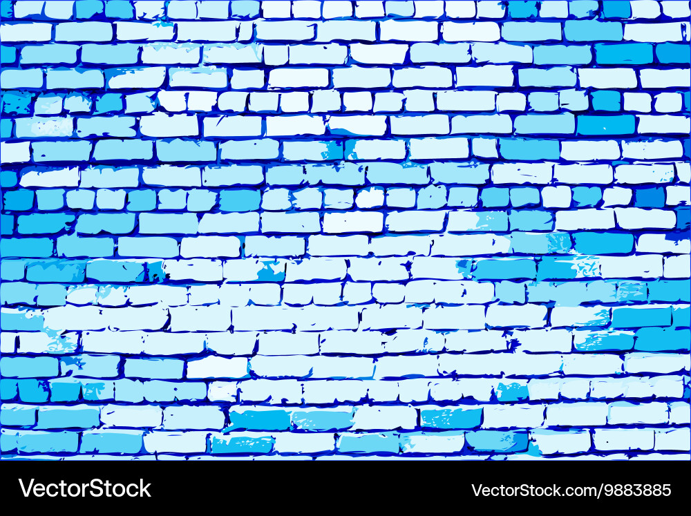 Blue brick wall Royalty Free Vector Image - VectorStock