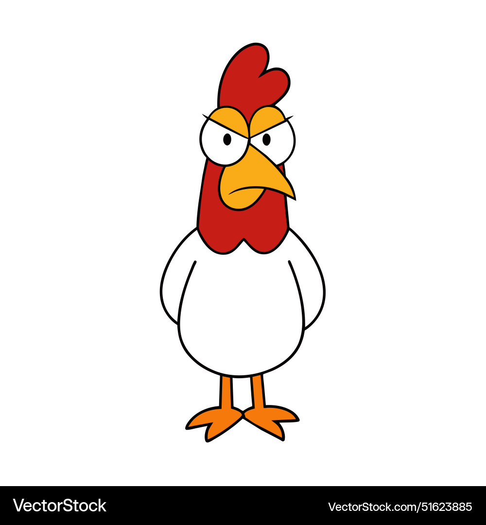 Brahma chicken angry icon Royalty Free Vector Image