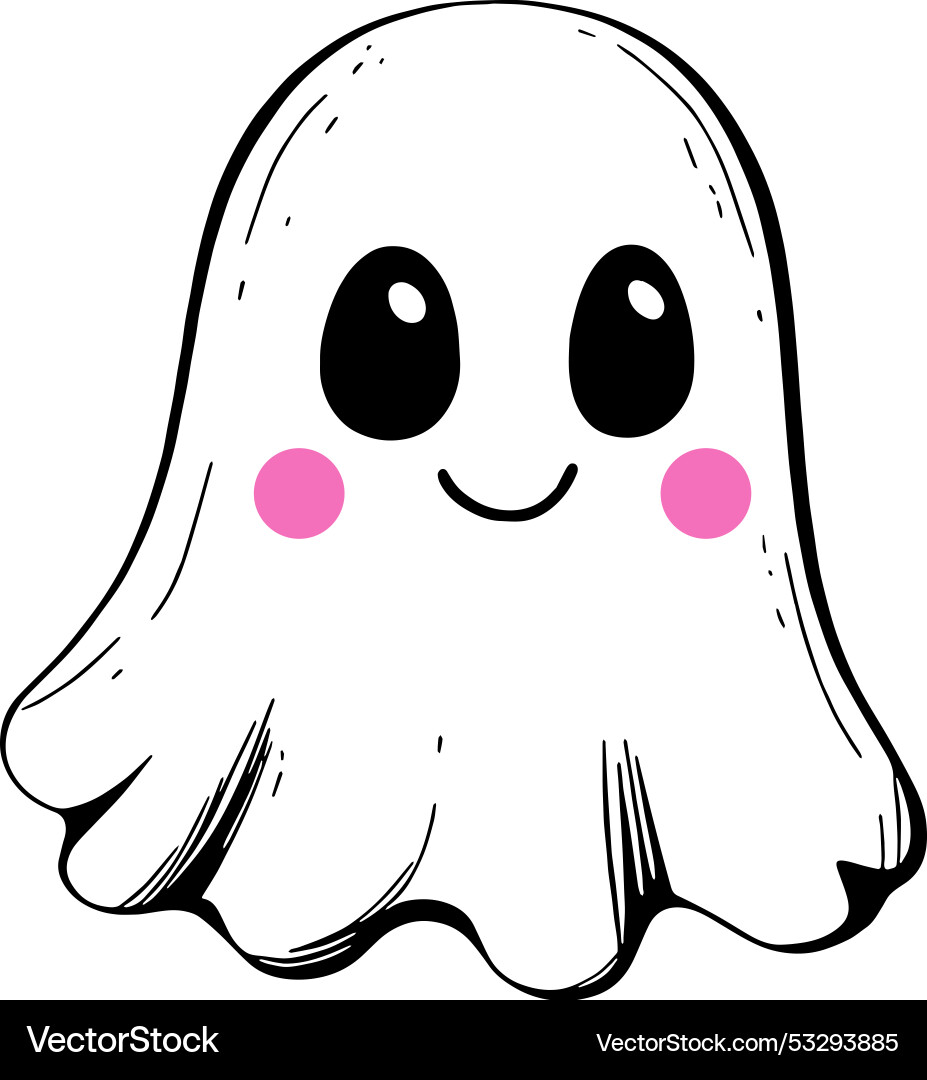 Cute cartoon smiling ghost Royalty Free Vector Image