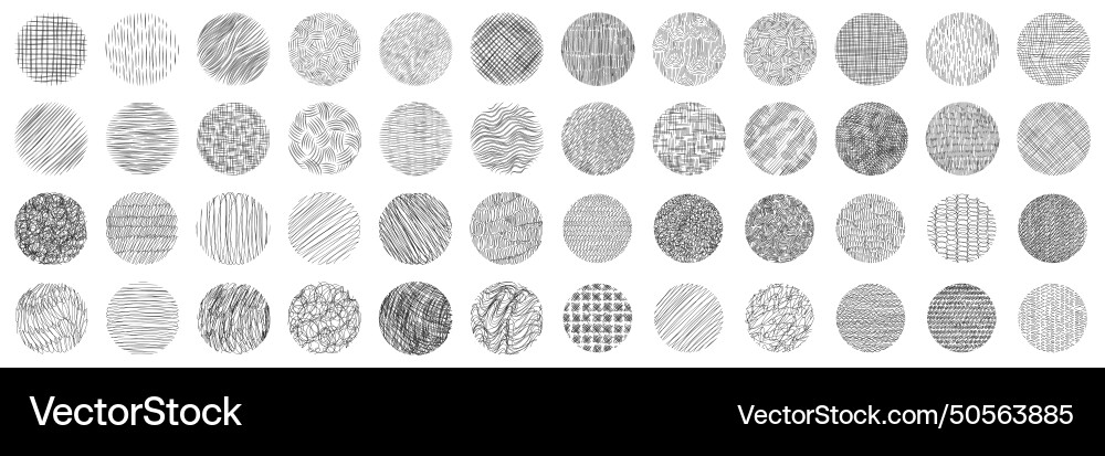 Hand drawn hatching line texture set crosshatch Vector Image