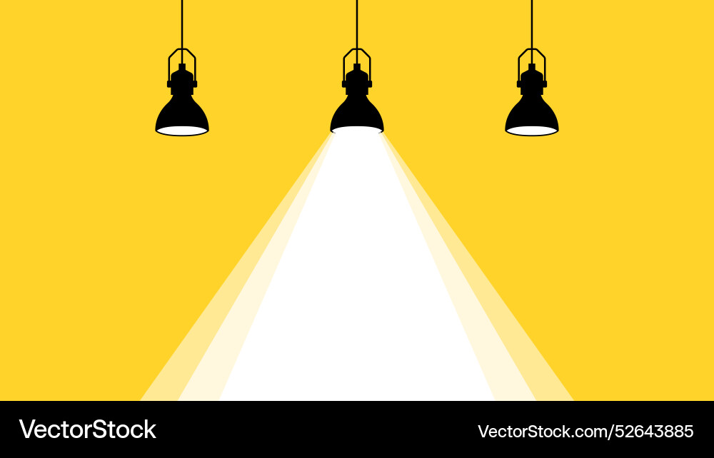 Pendant lights hanging yellow background Vector Image