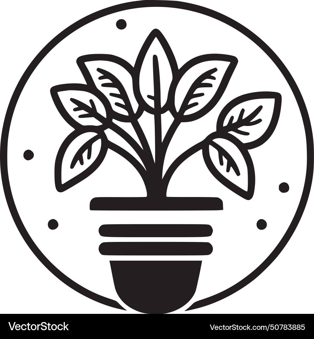 Plants - black and white isolated icon Royalty Free Vector