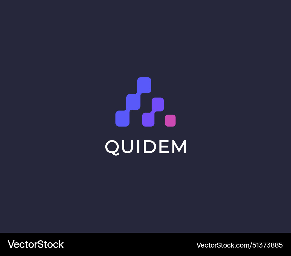 Pyramid from squares gradient logo creative it Vector Image