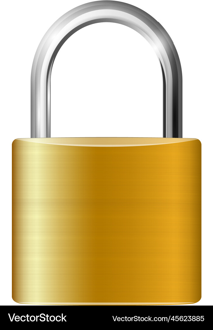 Realistic golden lock composition Royalty Free Vector Image
