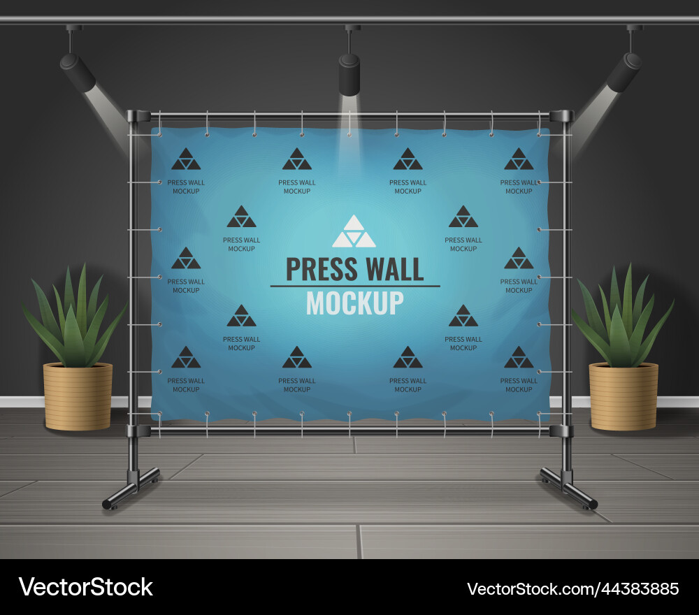 Realistic press wall mockup Royalty Free Vector Image
