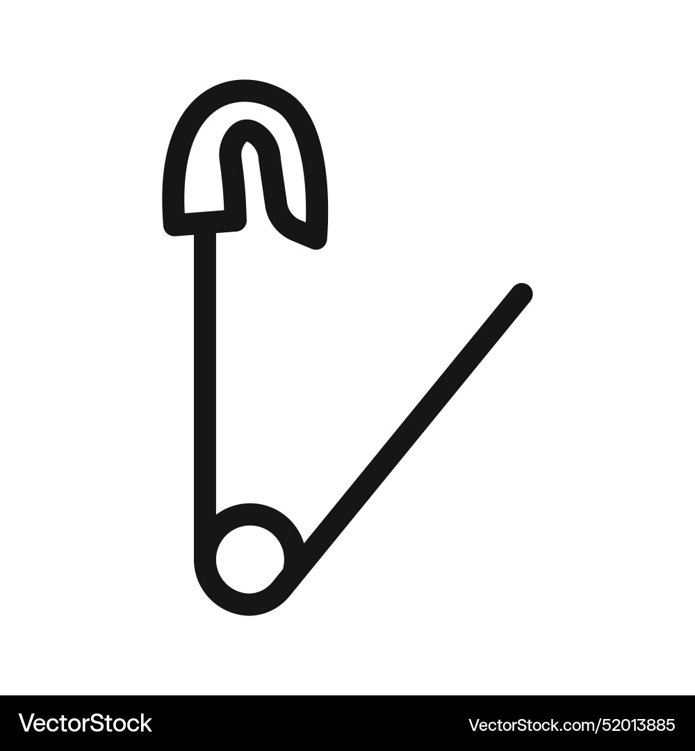 Safety pin icon black line art Royalty Free Vector Image