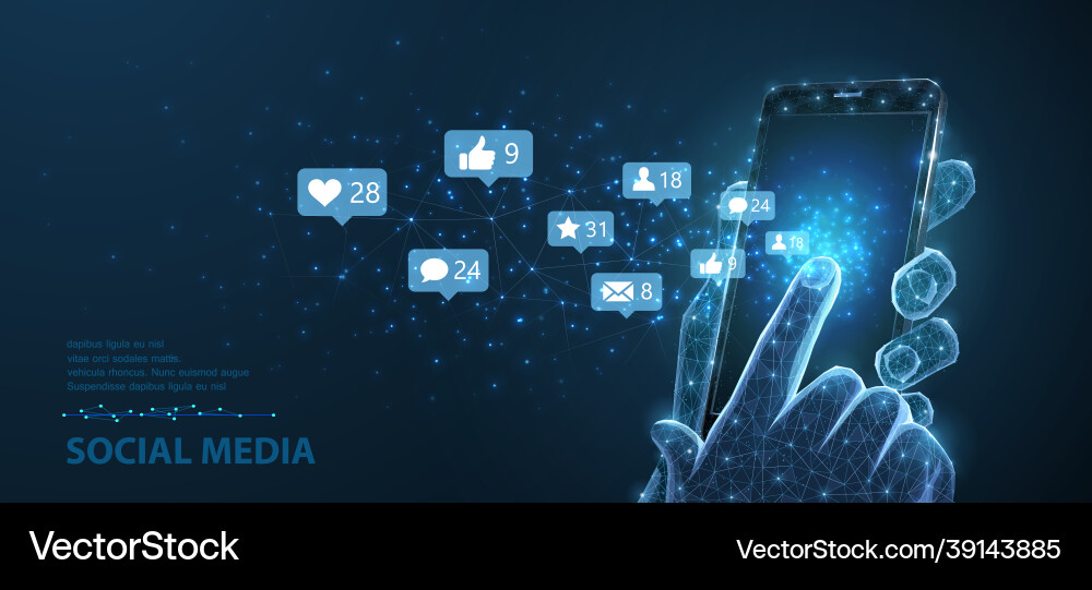 Social media network digital technology Royalty Free Vector