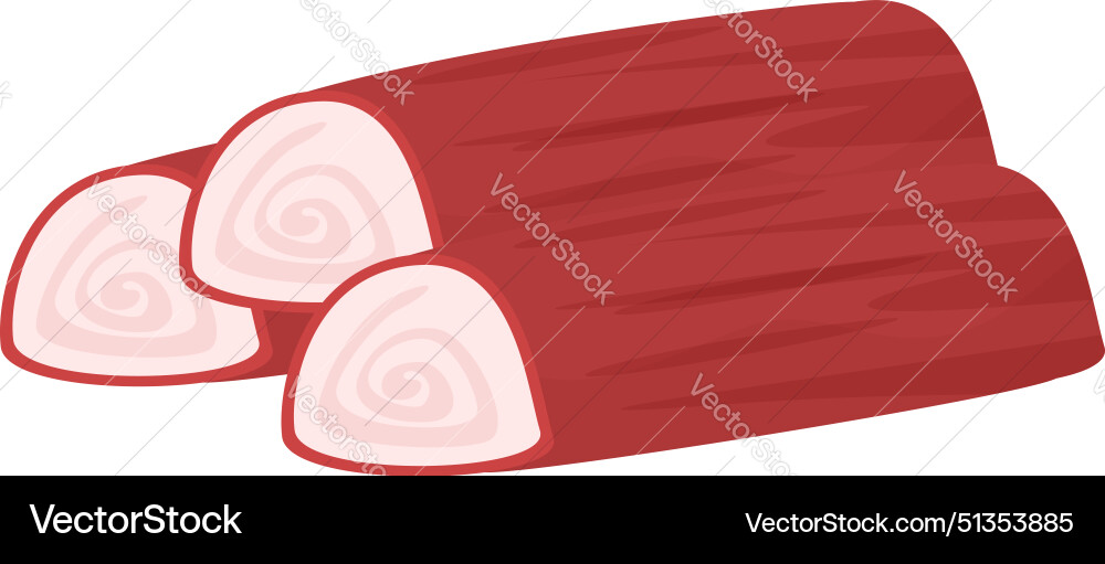 Three cartoonstyled ham Royalty Free Vector Image