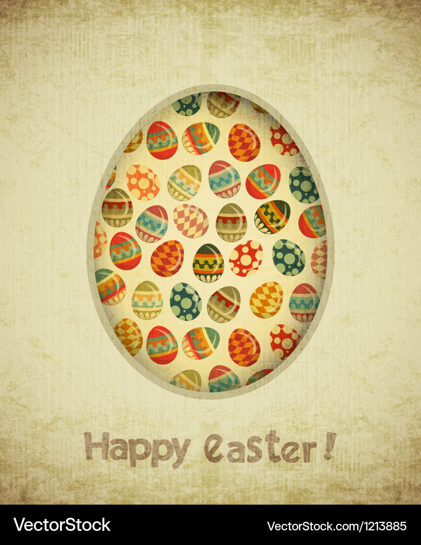 Vintage retro easter card Royalty Free Vector Image