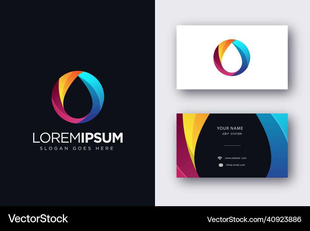 Abstract modern ink logo and business card Vector Image