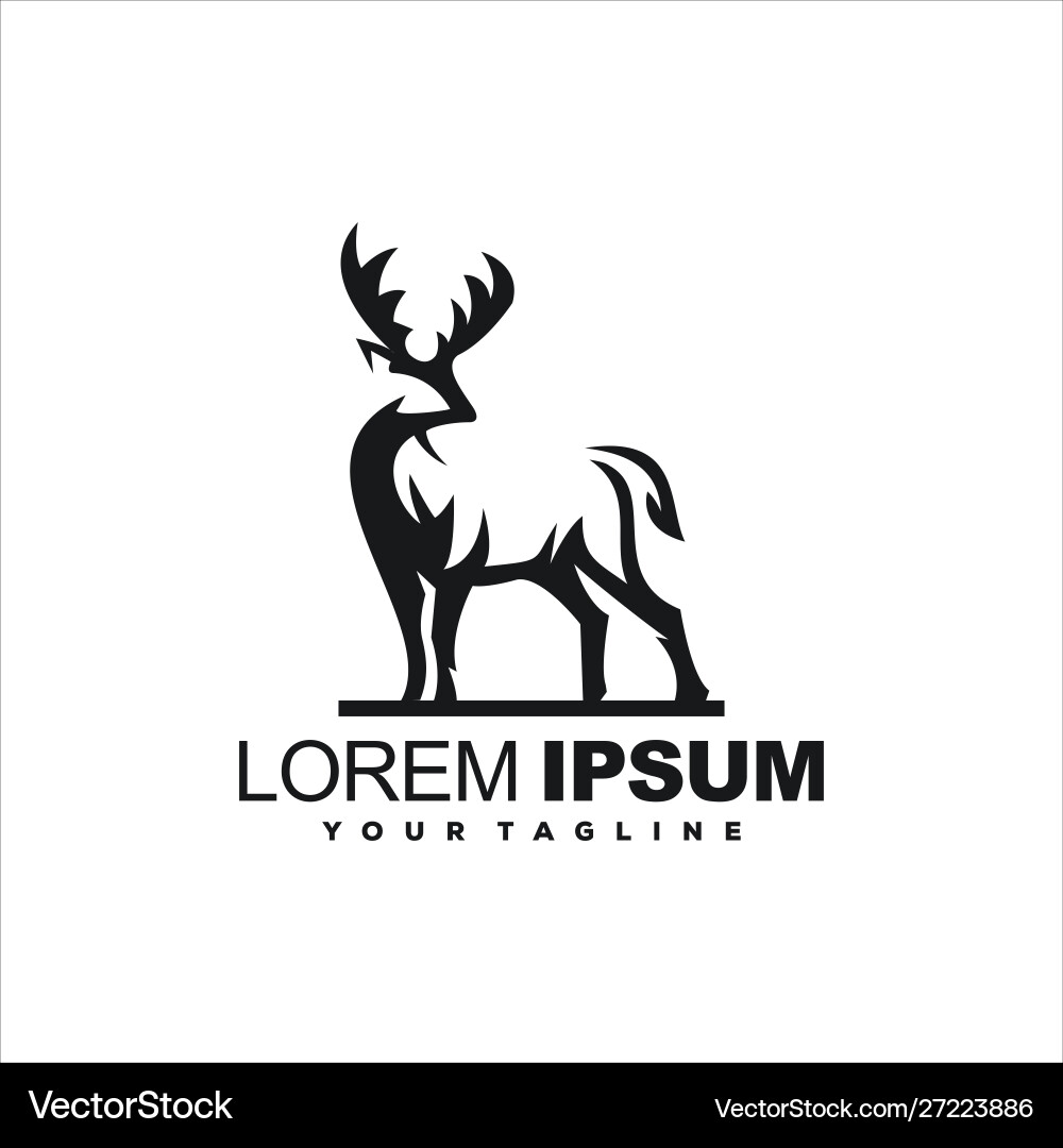 Awesome standing deer logo design Royalty Free Vector Image