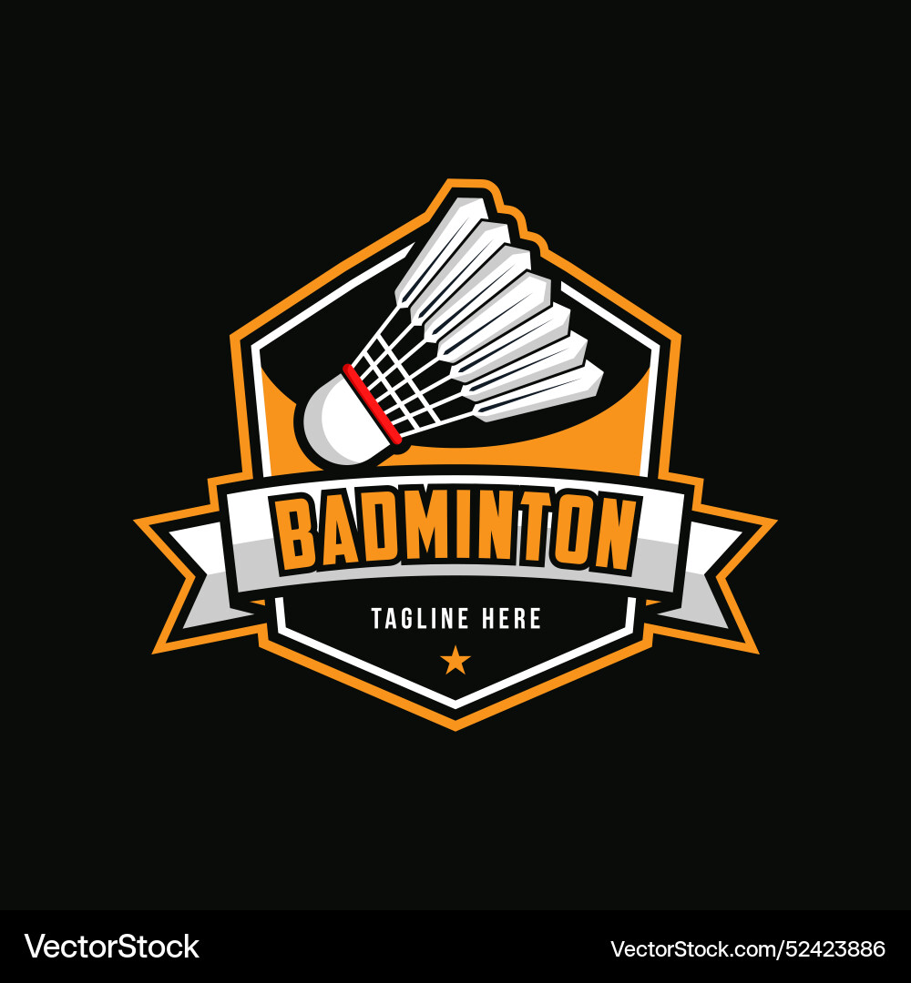 Badminton logo sport design template Royalty Free Vector