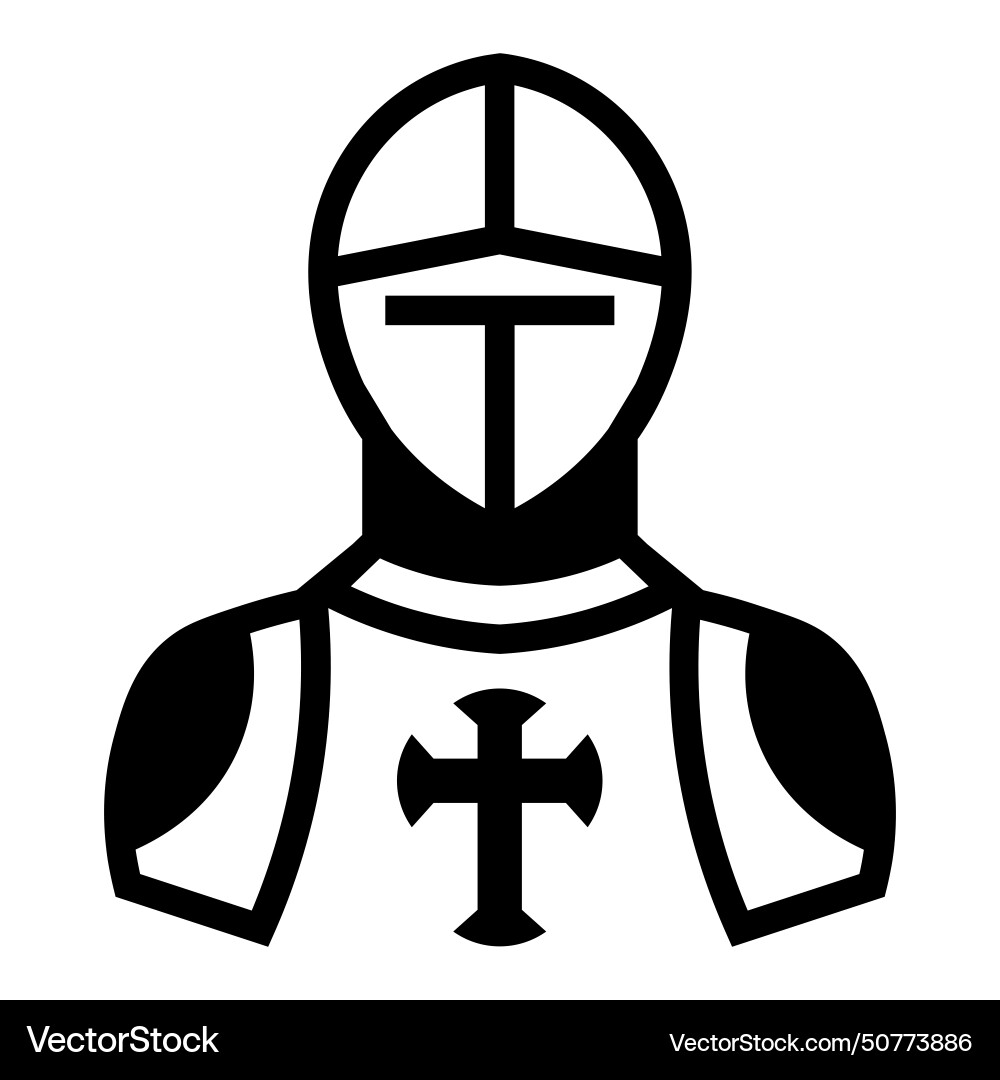 Black knight icon on white background Royalty Free Vector
