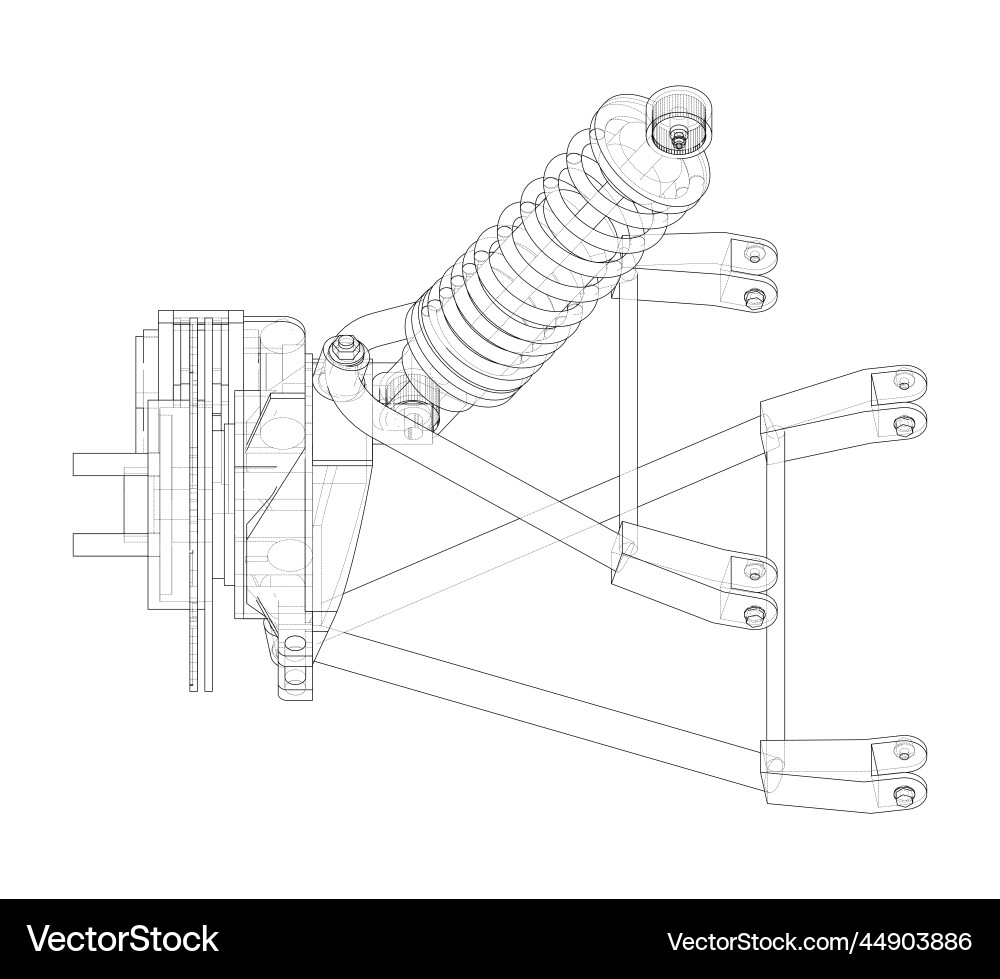 Car suspension with shock absorber Royalty Free Vector Image