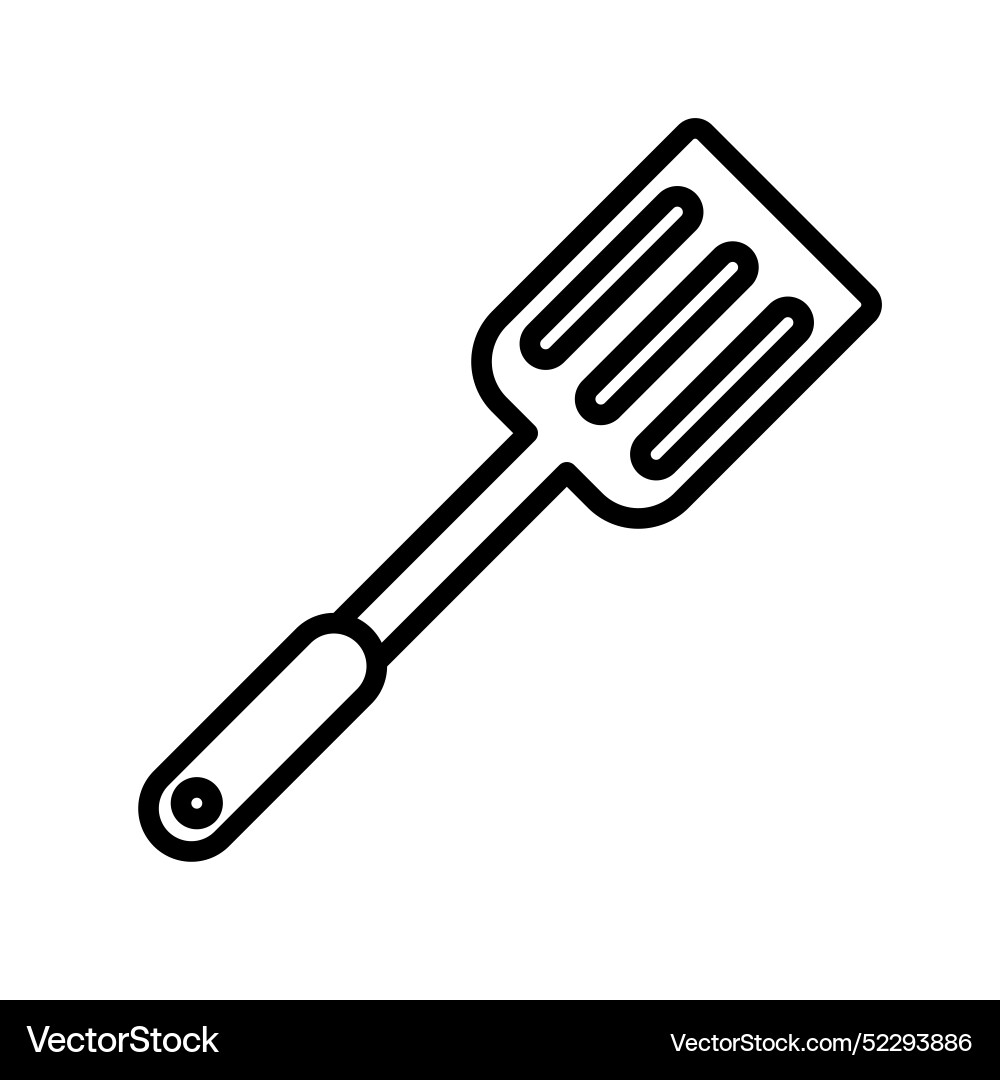 Cooking spatula icon linear logo mark in black Vector Image