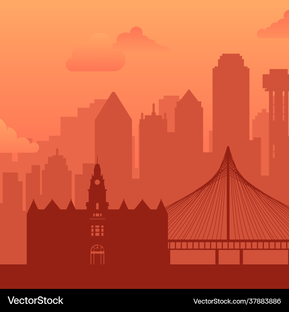 Dallas Cityscape Skyline Royalty Free Vector Image