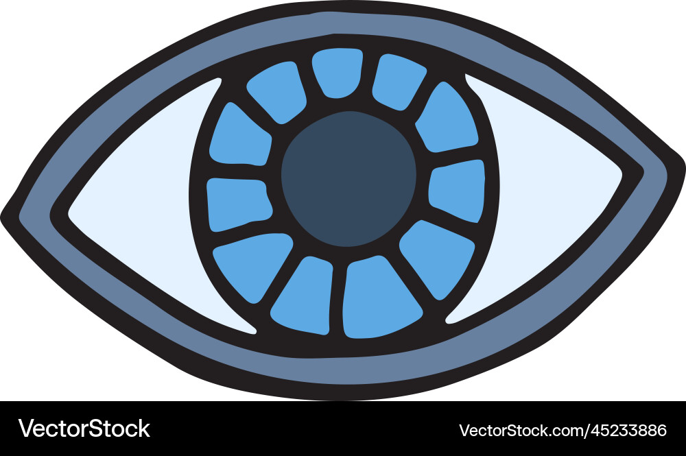 Augenfarbe doodle Vision Symbol optisches Symbol Vektorbild