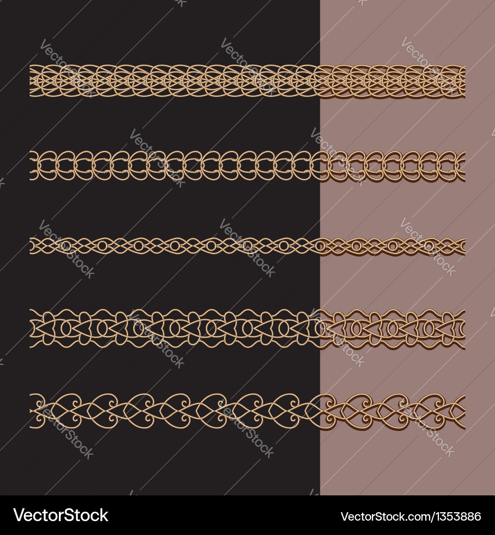 Gold Jewelry Borders Royalty Free Vector Image