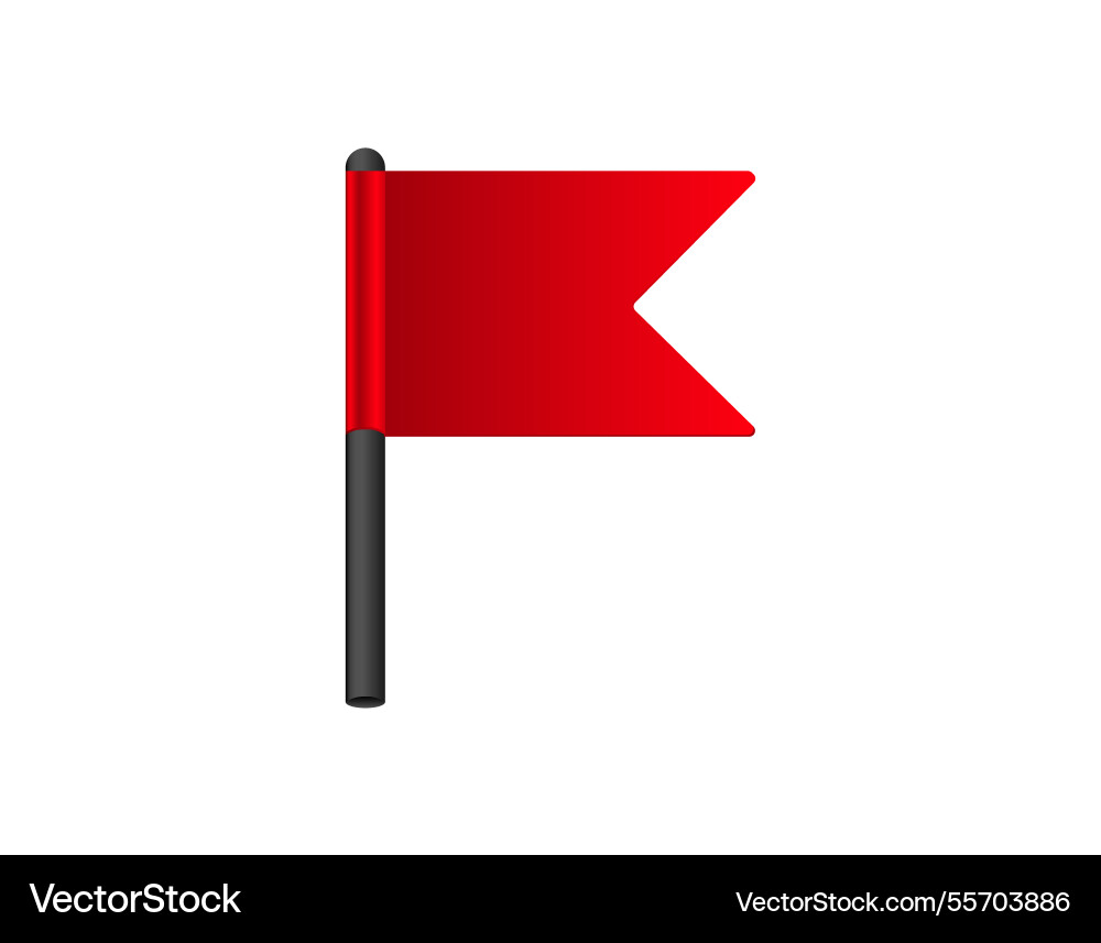 Red flag icon on black pole Royalty Free Vector Image