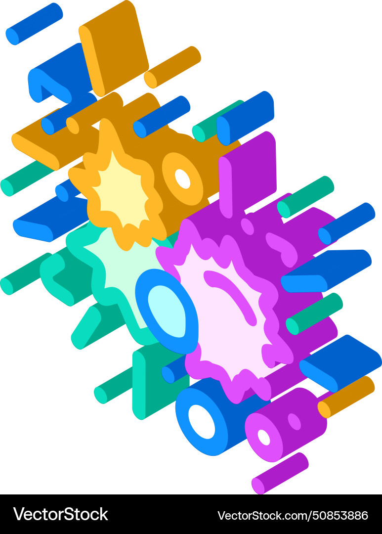 Splatter paintball game isometric icon Royalty Free Vector