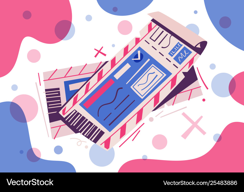 Two tickets cartoon event Royalty Free Vector Image