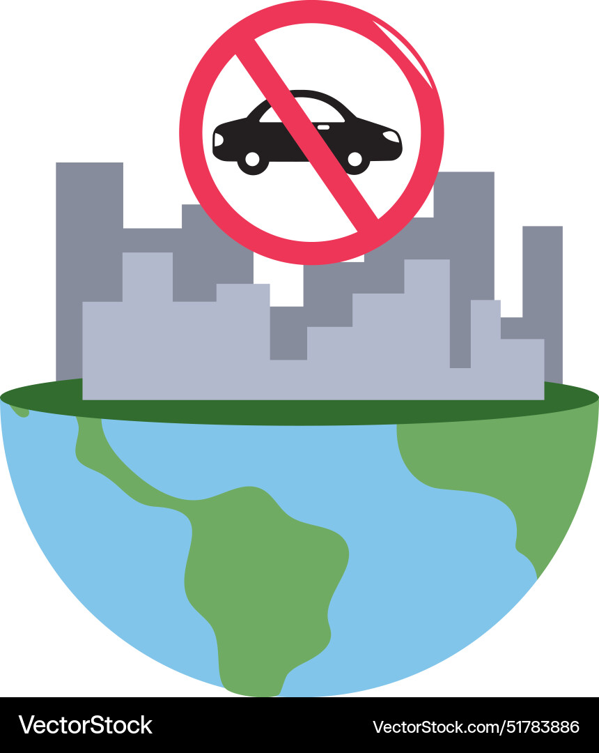 World car free day campaign Royalty Free Vector Image