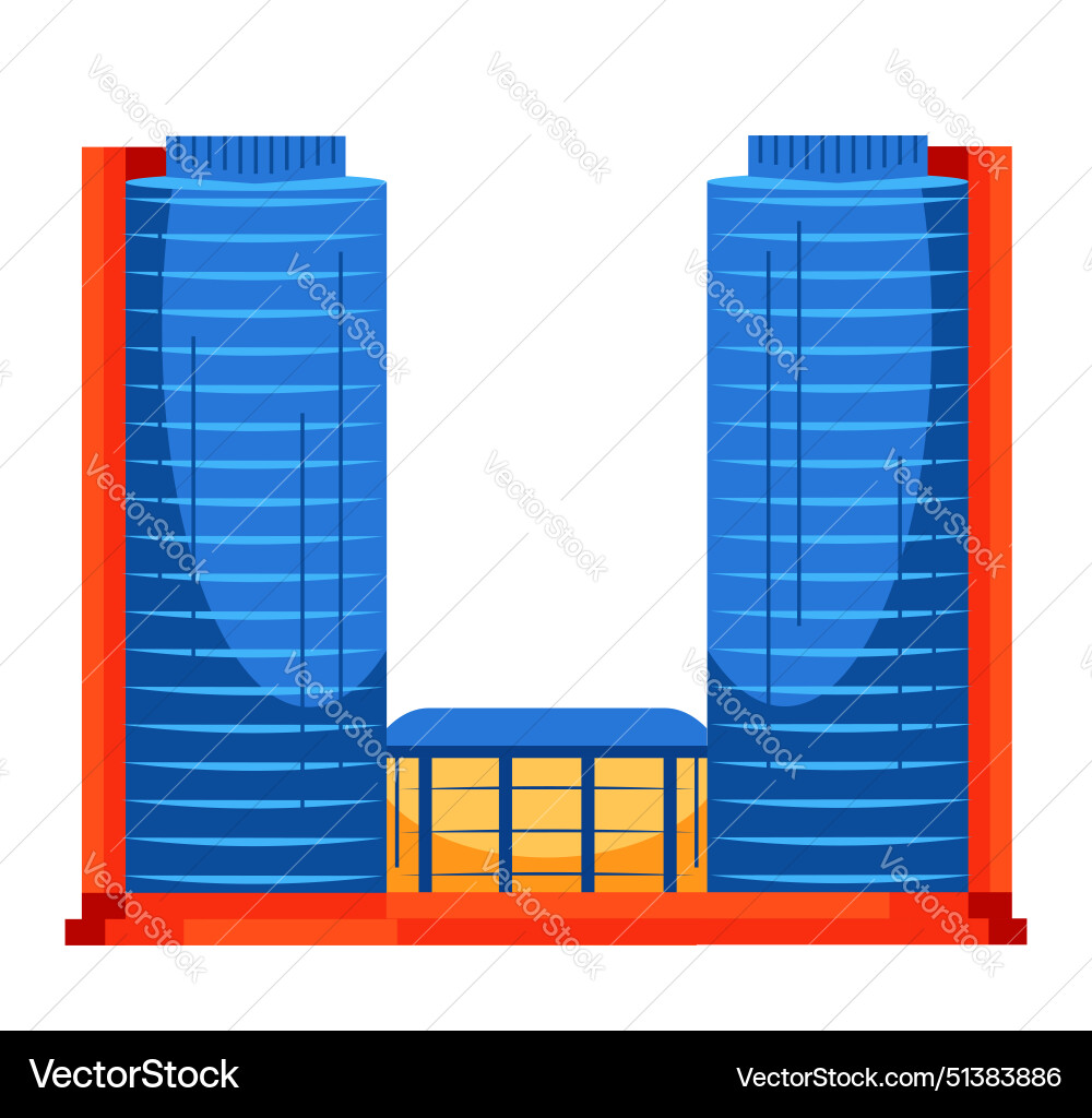World trade center in colombo - flat design style Vector Image
