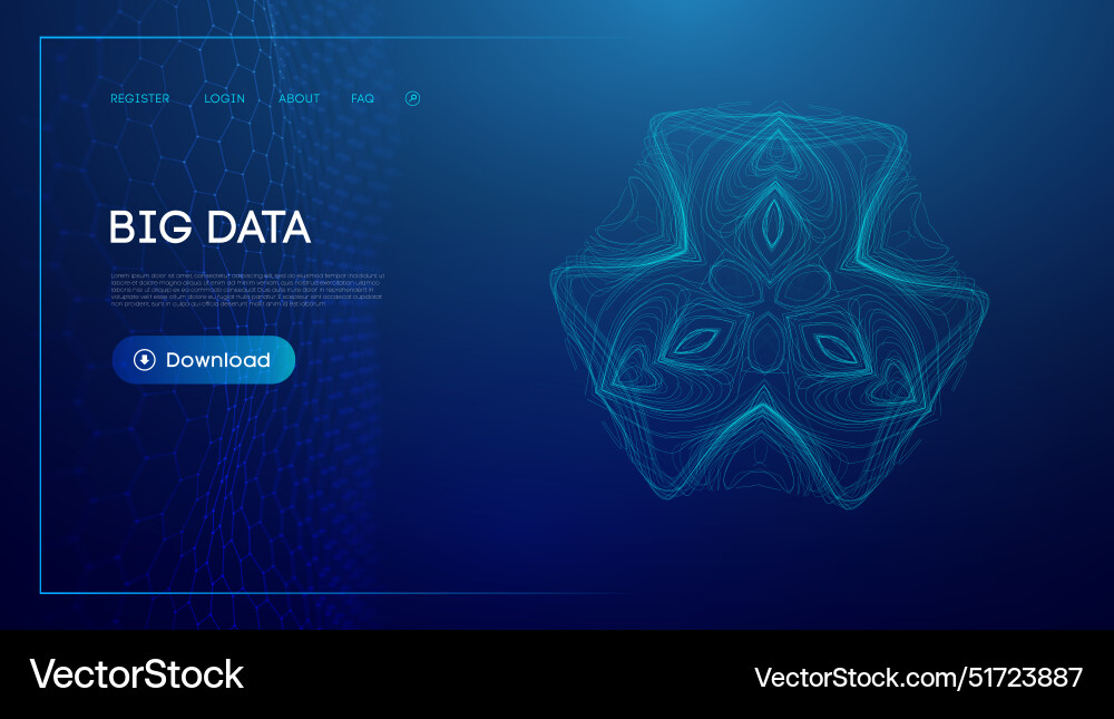 Abstract Big Data Technology Visualization Vector Image