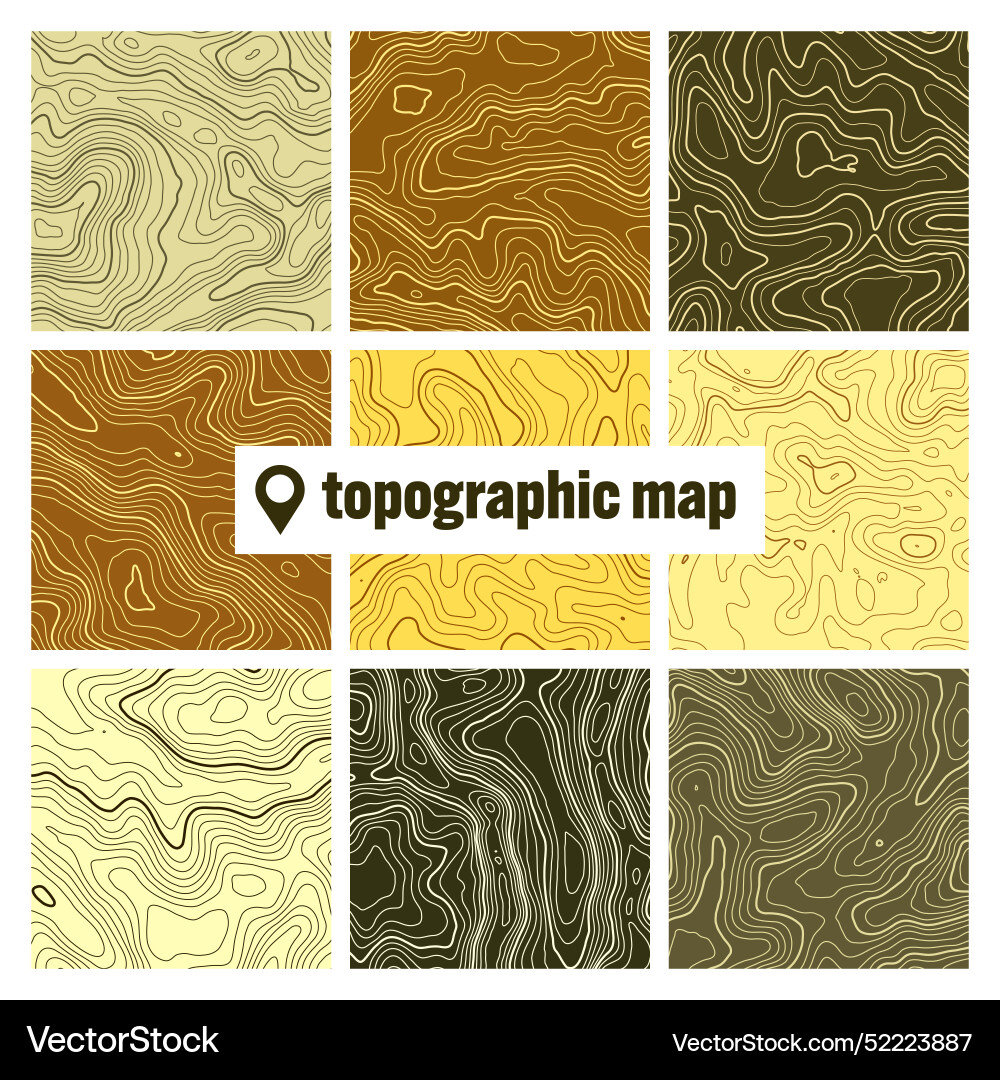 Colorful topographic map with contour lines Vector Image