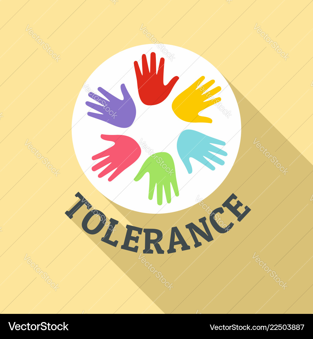 Hand Menschen Toleranz Logo flach Stil Lizenzfreier Vektor