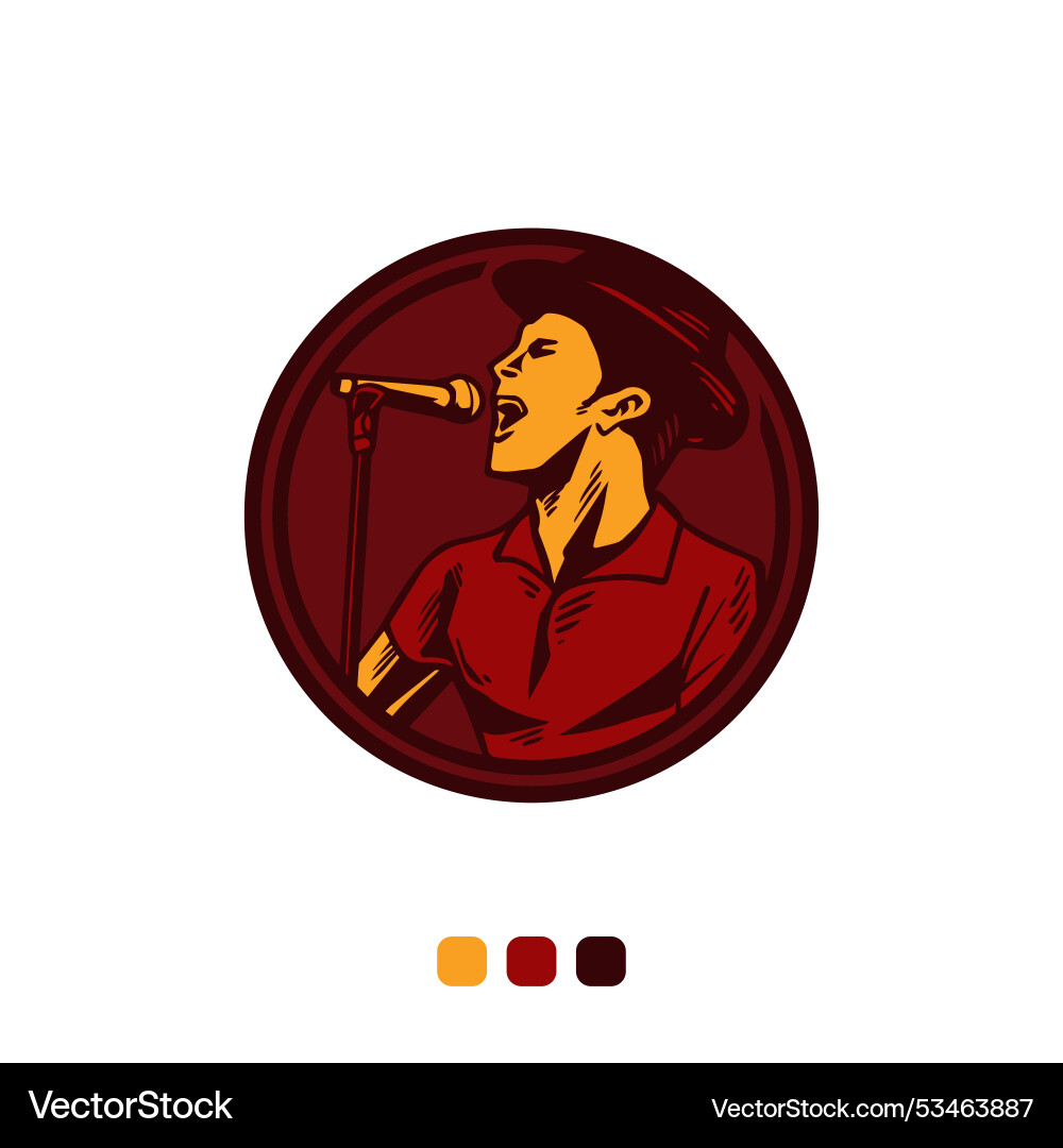 Legendäres Sänger-Logo Lizenzfreies Vektorbild