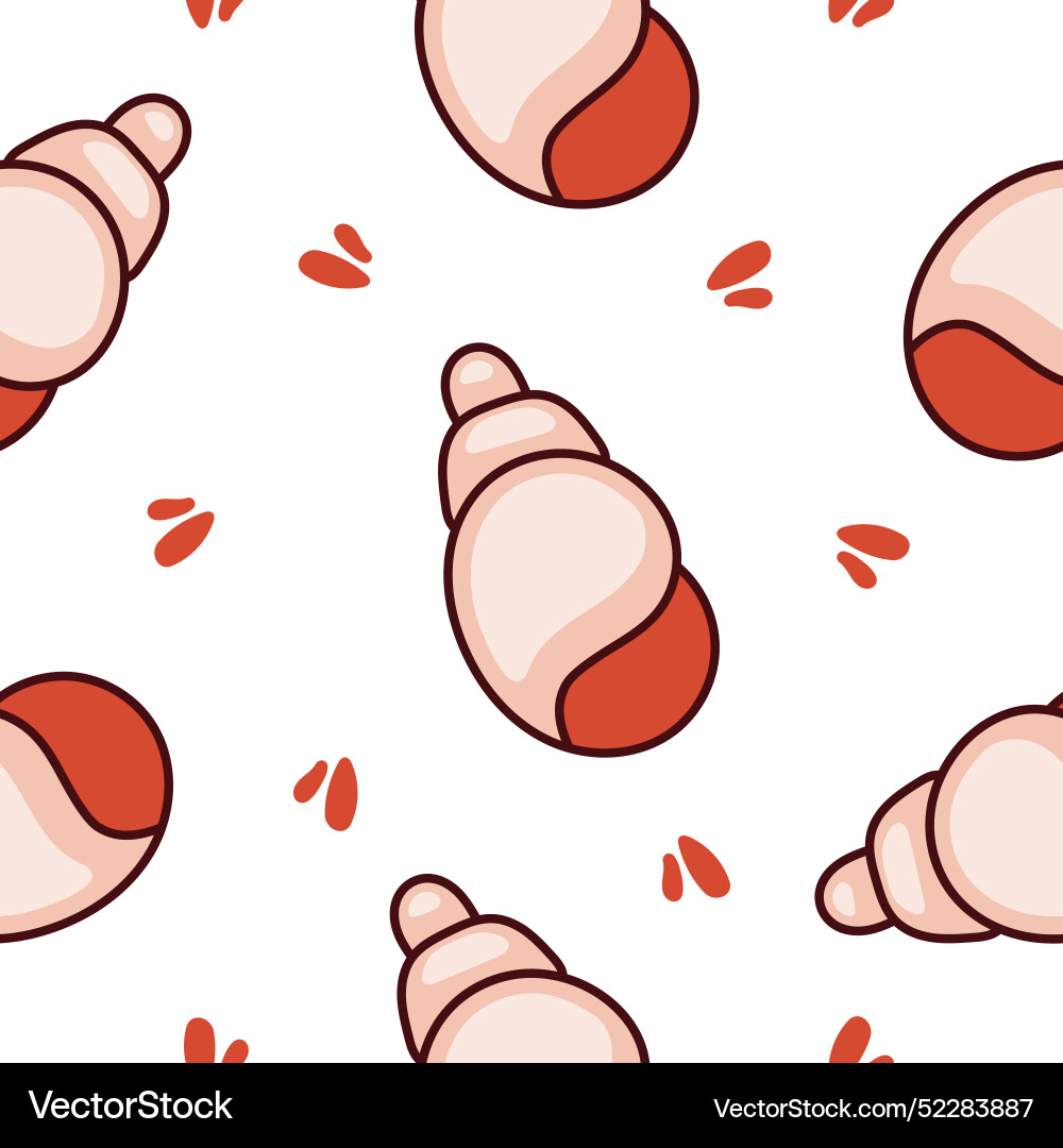 Marine seashell seamless pattern Royalty Free Vector Image