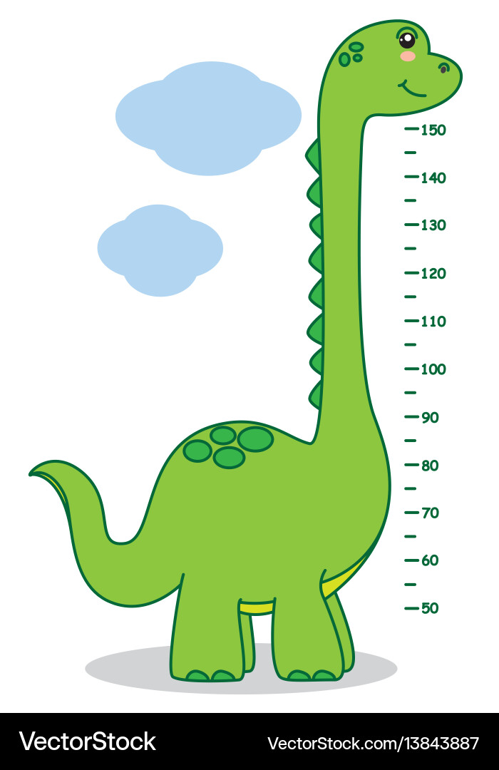 Meter wall dinosaur Royalty Free Vector Image - VectorStock